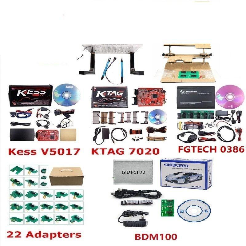 Kess V2.53 Master Kess V2 5.017 Full Fgtech Galletto 4 V54 Kess Ktag BDM Adapter BDM100 ECU ...